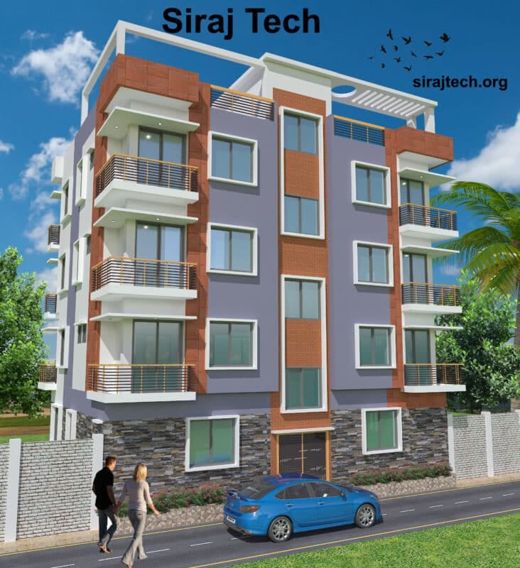 4 storey House architecture and structure design - SIRAJ TECH