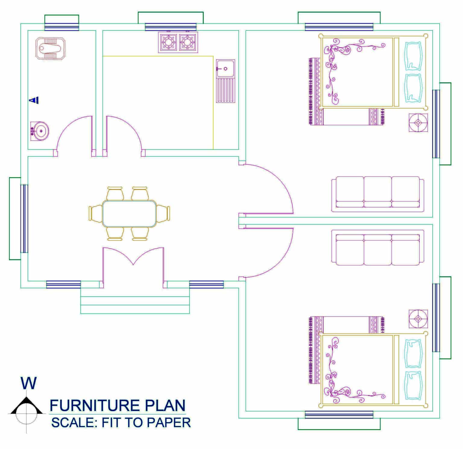 2 bedroom house designs - SIRAJ TECH