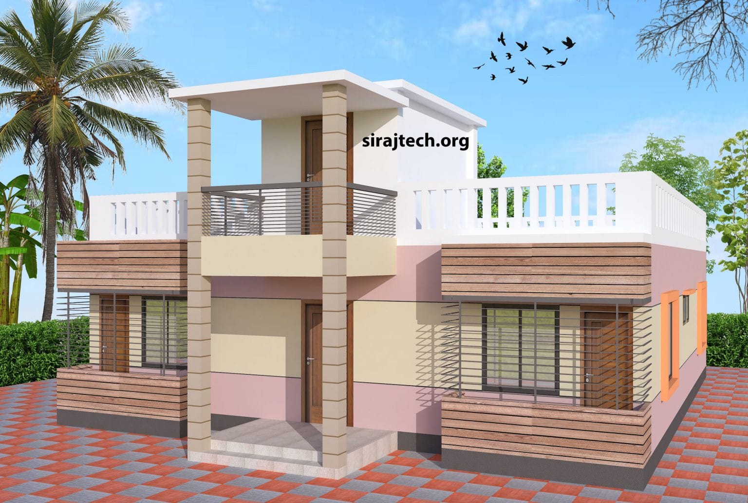 4 bedroom house design and plans | ৪ রুমের একতলা বাড়ির ডিজাইন ও খরচ
