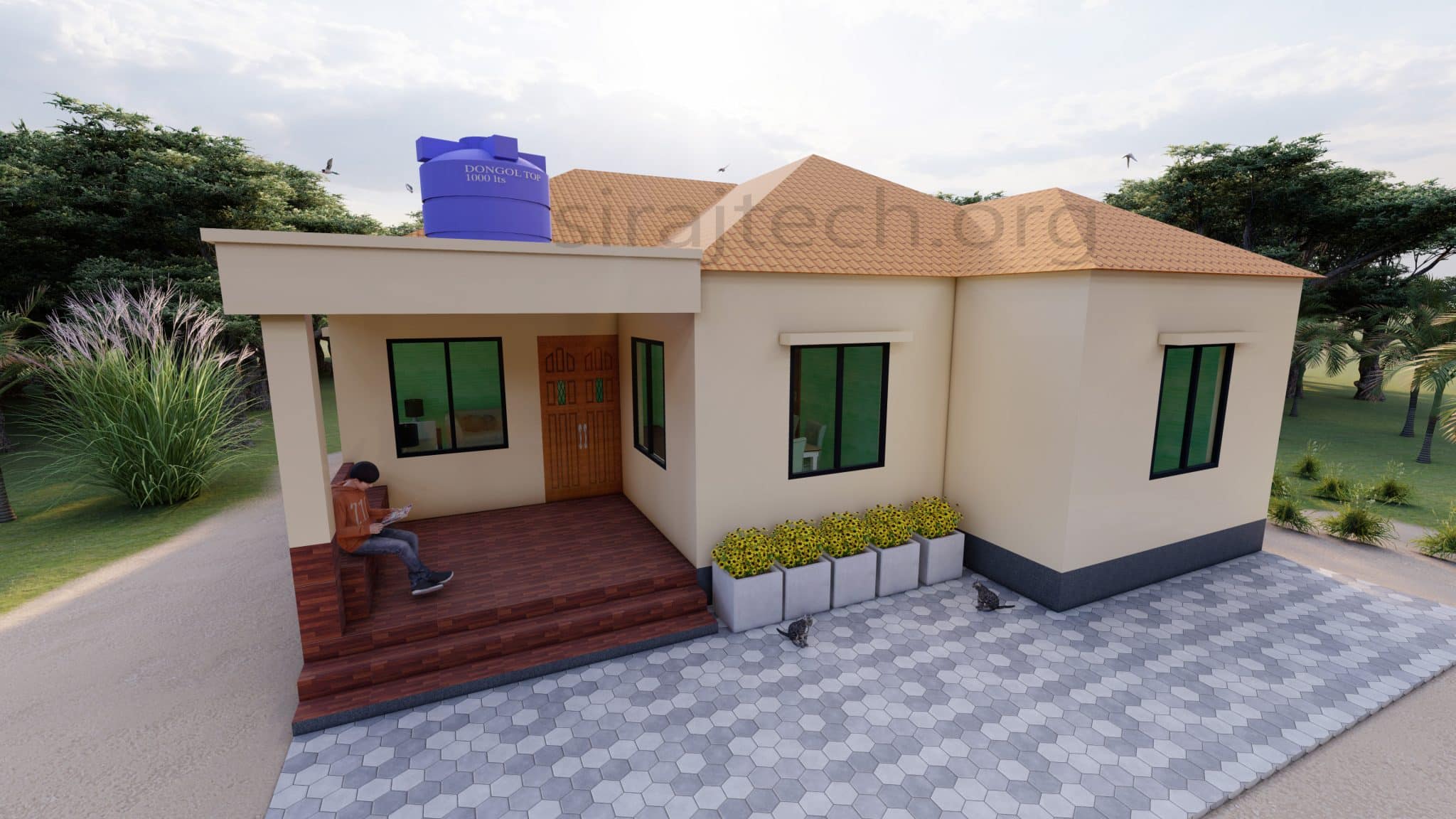 low budget modern 3 bedroom house plans- SIRAJ TECH