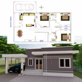 Simple house design in Bangladesh - ৩ বেডরুমের - SIRAJ TECH
