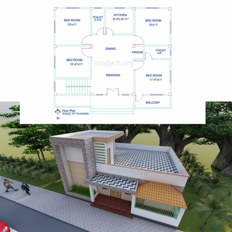 Simple small house design - বিল্ডিং ডিজাইন ছবি - SIRAJ TECH