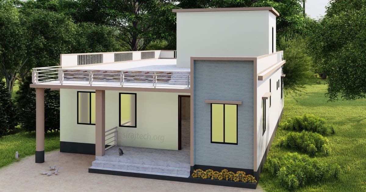3bhk single floor house plan - কম খরচে গ্রামের বাড়ি - SIRAJ TECH