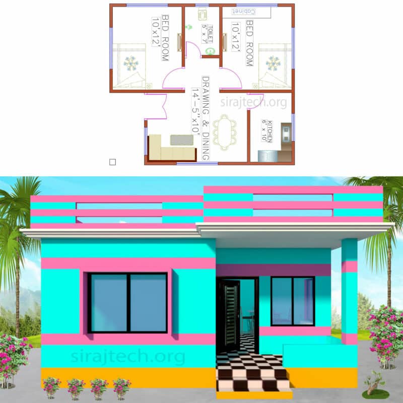 Small 2 bedroom house plans and designs - SIRAJ TECH